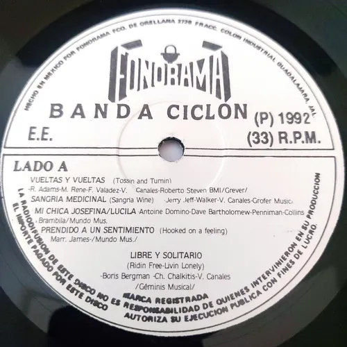 Banda Ciclon - Vueltas Y Vueltas Lp | MercadoLibre Banda Ciclon - Vueltas Y Vueltas Lp | MercadoLibre