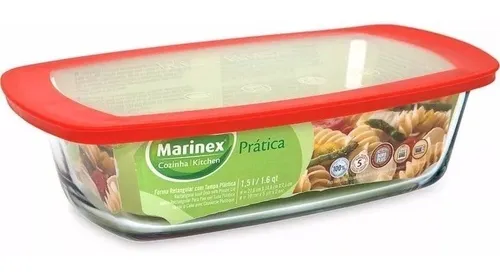 Tigela Retangular 1,5 L C/ Tampa De Silicone | MercadoLivre