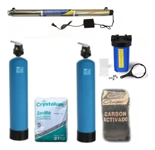 Filtro Lecho Profundo Y Carbon Act 1 Ft3 Con Uv Y Sedimento Envío Gratis