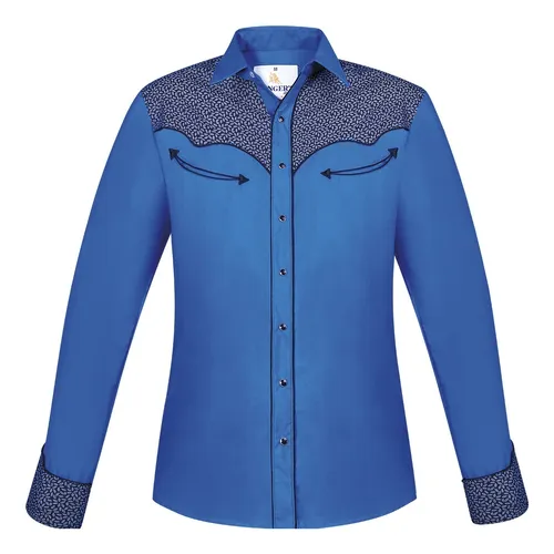 Camisa Vaquera Bordada Hombre Rangers 159ca01