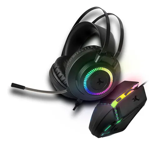 Fone De Ouvido Over Ear Gamer Stf Gamer Muspell G2 Preto Com Luz Preto