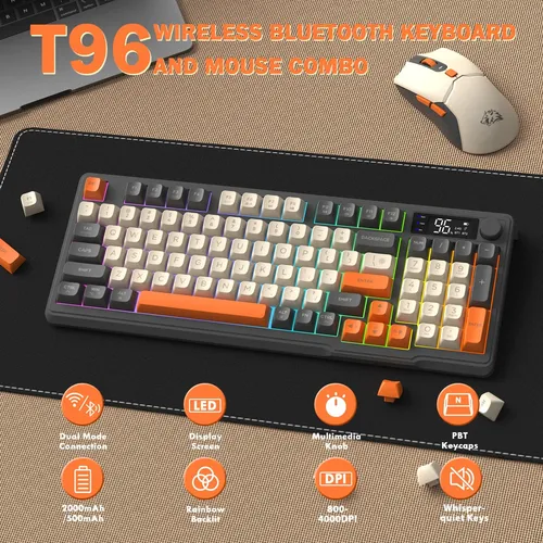 Teclado Y Mouse Inalámbricos Free Wolf T96 Rgb | Envío gratis