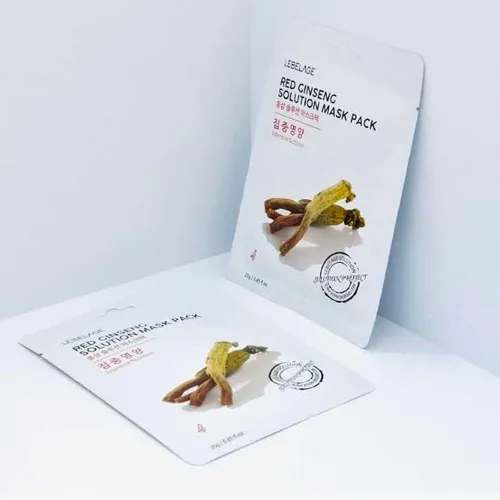 Mascarilla Facial Coreana De Ginseng Rojo Revitalizante 5pz Meses