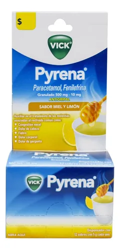 Vick Pyrena Granulado Sabor Miel Y Limón, 1 Sobre 5 G | MercadoLibre