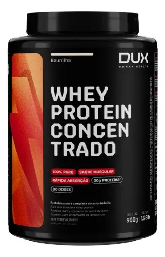 Dux Nutrition Whey Protein Concentrado Pote 900 g Sabor Baunilha ...