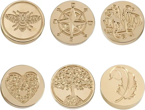 Juego De Sellos De Cera Yoption, 6 Sellos De Cera De Cobre | Envío gratis Juego De Sellos De Cera Yoption, 6 Sellos De Cera De Cobre | Envío gratis