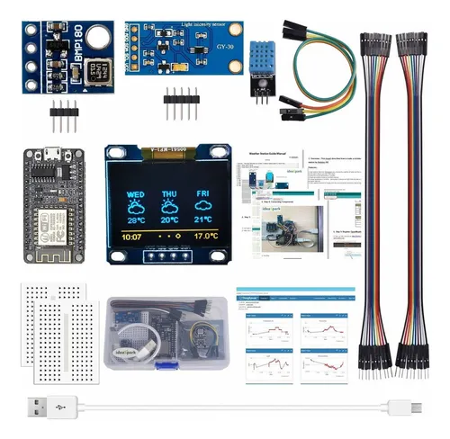 Kit Arduino Esp8266 De Estación Meteorológica Con Dht11 Drk | Cuotas ... Kit Arduino Esp8266 De Estación Meteorológica Con Dht11 Drk | Cuotas ...