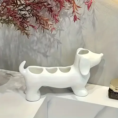 Portacepillos De Cerámica Con Forma De Perro Salchicha | Meses sin interés