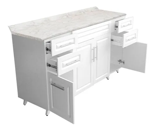 Mueble De Cocina Blanco Con Cubierta Postformada B 150x51cm Cuotas Sin Interés