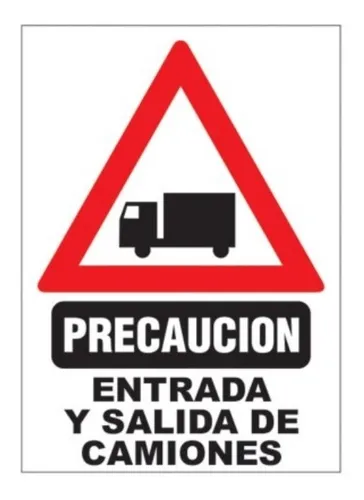 Cartel Señalizacion Entrada Y Salida De Camiones 50x70cm Cartel Señalizacion Entrada Y Salida De Camiones 50x70cm