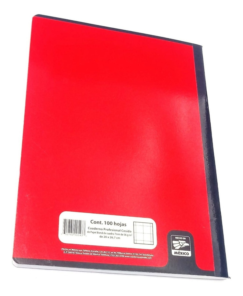 Cuaderno Profesional Cosido Cuadro 7 Mm Estrella C 100hojas Papeleria