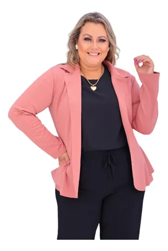 Blazer Feminino Casaco De Neoprene Plus Size G1 G2 G3 Full Mercadolivre