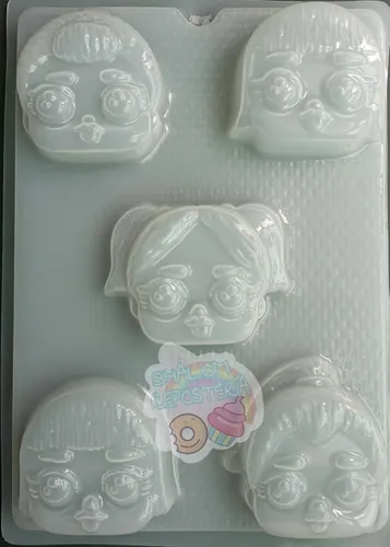 Molde Mediano Jabon Gelatina 5 Caras Muñecas Surprise Yeso Meses Sin