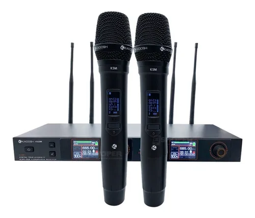 Microfone Sem Fio Bastão Duplo Uhf Rack K522m Kadosh K 522 Cor Preto Microfone Sem Fio Bastão Duplo Uhf Rack K522m Kadosh K 522 Cor Preto