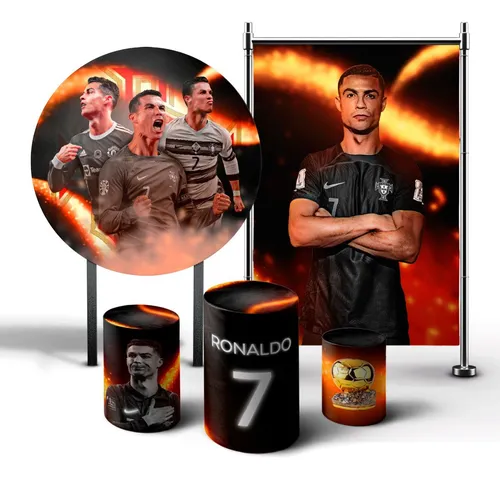 Kit Casadinho Sublimado Festa Temática Cristiano Ronaldo Cr7 Frete Grátis