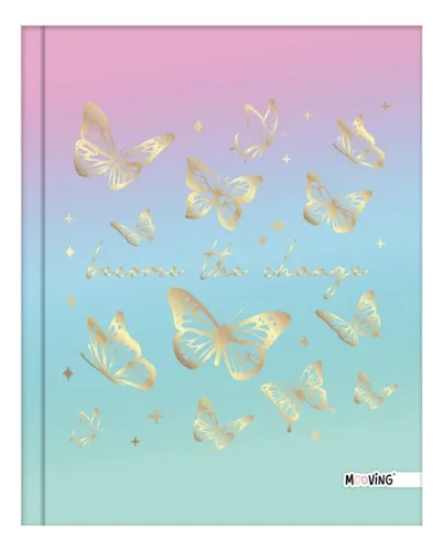 Lucky Notebook 19,5 x 24, capa dura, 48 folhas, cores em movimento ...