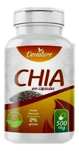Suplemento Em Cápsulas Denature Encapsulados Chia 500mg 100 Vitaminas