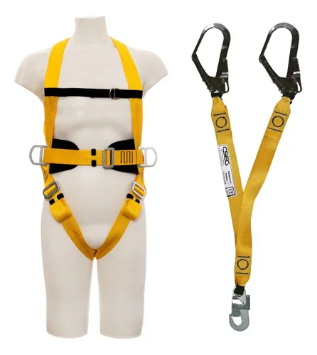Cinto Seg. Paraquedista 3 Argolas + Talabarte Duplo Y 90cm Cinto Seg. Paraquedista 3 Argolas + Talabarte Duplo Y 90cm
