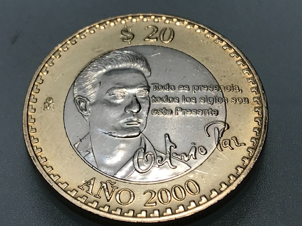 Moneda 20 Pesos Octavio Paz Cambio De Milenio Año 2000 Mercado Libre