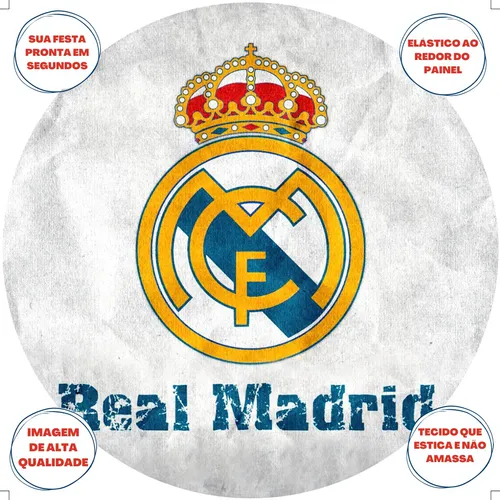 Painel Redondo Real Madrid Sublimado 150cm | MercadoLivre Painel Redondo Real Madrid Sublimado 150cm | MercadoLivre