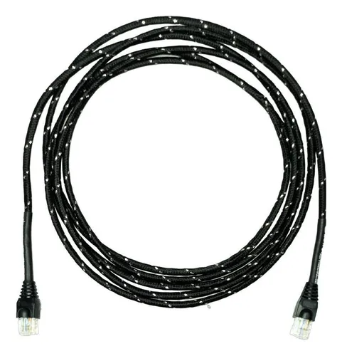 Cable de red Cat6 con revestimiento tejido negro/plateado de 10 m ... Cable de red Cat6 con revestimiento tejido negro/plateado de 10 m ...