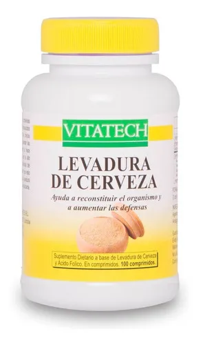 Levadura De Cerveza Vita Tech 100 Comprimidos Sabor Sin Sabor ...