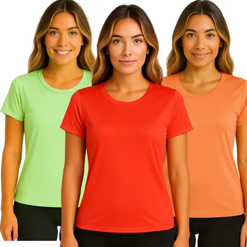Kit 3 Blusas Academia Feminina Manga Curta Fitness Dry | MercadoLivre