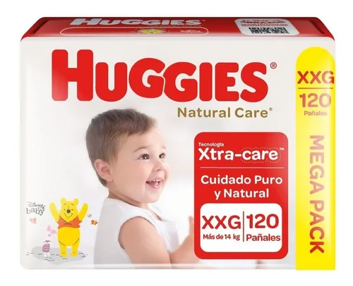 Pañales Huggies Natural Care Talla Xxg 120 Unidades Cuotas Sin Interés