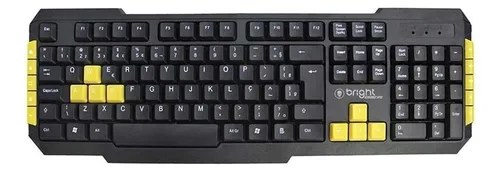 Teclado Bright QWERTY português Brasil cor preto | MercadoLivre