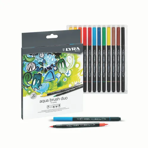 Marcadores Lyra Aqua Brush Duo Set 12 Colores Color Multicolor ... Marcadores Lyra Aqua Brush Duo Set 12 Colores Color Multicolor ...