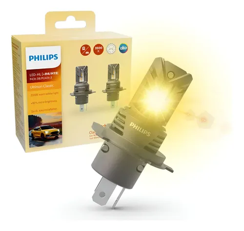Lampada Amarela Philips H4/h19 Led Standart 20w 12/24v 3500k | Frete grátis