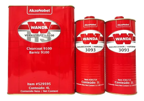 Kit Verniz Pu 9100 Alto Sólido Automotivo Wanda Galão | Frete grátis Kit Verniz Pu 9100 Alto Sólido Automotivo Wanda Galão | Frete grátis