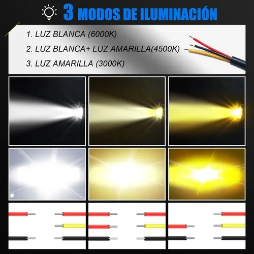 [cd 2pzs Faros Auxiliares Led Doble Color Para Auto Moto+3 | Meses sin ...