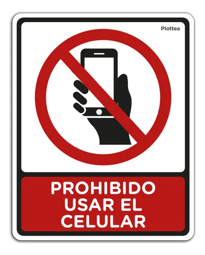 Señalamiento Prohibido Usar El Celular Letrero Señal 40x50 | Envío gratis