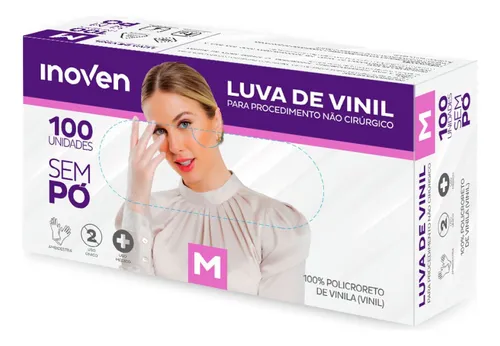 Luvas Descartáveis De Vinil Sem Pó Transparente Cx C/ 100 Un Luvas Descartáveis De Vinil Sem Pó Transparente Cx C/ 100 Un