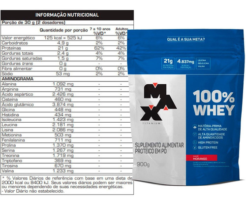 Combo 2x Whey Protein 100 Pure 900g Cada Max Titanium Frete Grátis