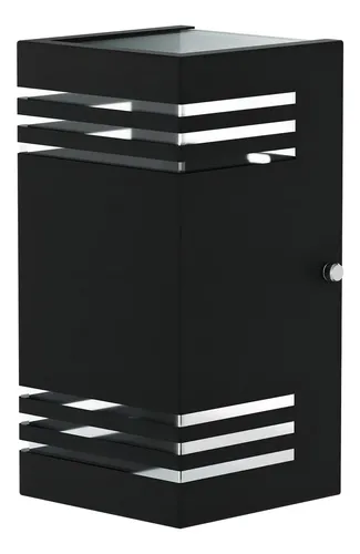 Arandela 6 Frisos Grande Externa Em Alumínio Para Parede Muro Cor Preto ...