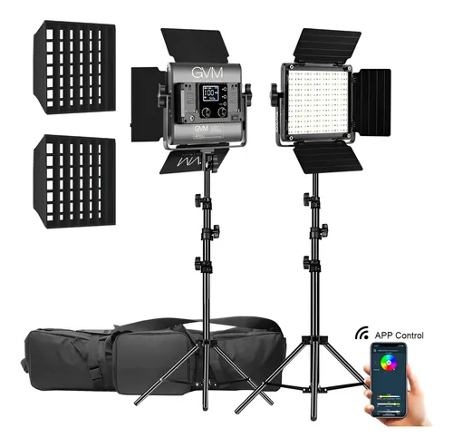 Kit Gvm 800d Rgb Luces Led Profesionales Iluminacion Estudio | Cuotas ...