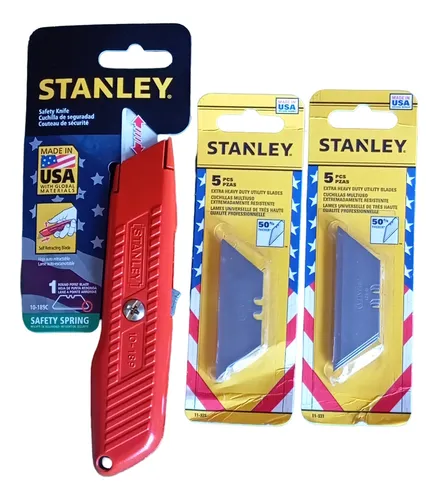 Navaja Auto-retractil Stanley 10-189c + 10 Cuchillas | MercadoLibre