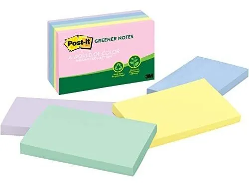 Papel De Embalar Notas Post It Greener 3x5 Pulgadas 5 Bloc Cuotas