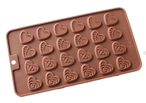 Molde Silicón Corazón Corazones Delgados Planos Chocolate Mercadolibre
