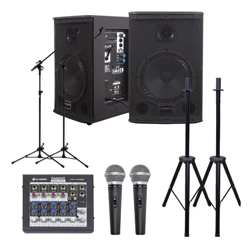 Kit Saga 8 Ativa E Passiva Mesa 6 Canais 2 Mic Dylan Smd 100 | Frete grátis