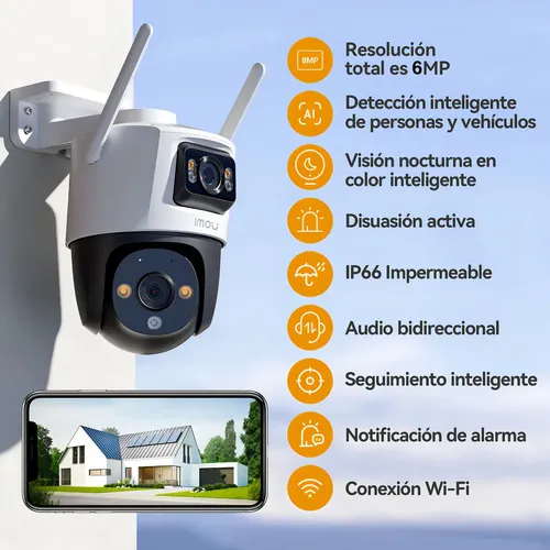 Cámara De Seguridad Cruiser Dual 6mp Imou Detección Humanos Color ...