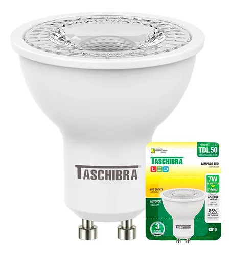 Lâmpada De Led Dicróica Mr16 Tdl 50 7w Gu10 Taschibra Mercadolivre