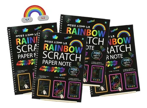 Libro Negro Scratchbook P/ Crear Dibujos Mágicos En Colores | MercadoLibre