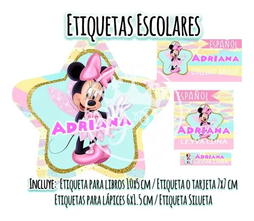 Etiquetas Escolares Minnie Mouse Hada Etiquetas Escolares Minnie Mouse Hada