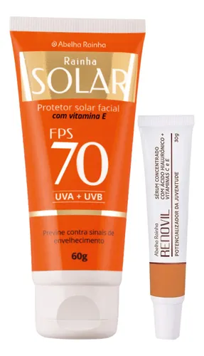 Sérum Juventude + Protetor Solar 70 Fps Abelha Rainha | Frete grátis