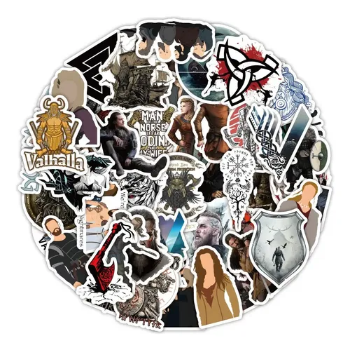 Vikingos Valhalla 50 Calcomanias Stickers Pvc Contra Agua | MercadoLibre