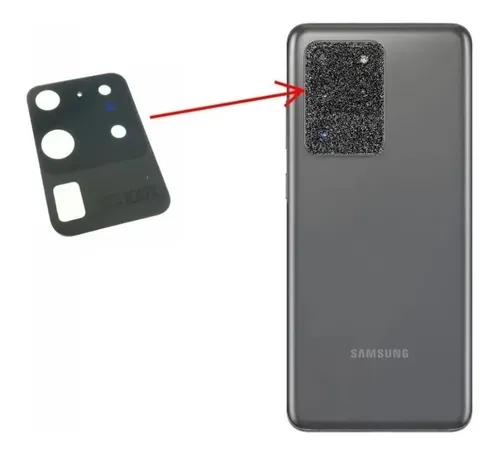 Samsung S20 Ultra Mica De Reemplazo Cámara Trasera Adhesivo Cuotas