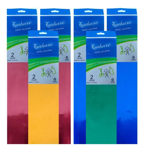 Papel Celofan 2 Hojas 70x100cm Pack 6 Unidades Cuotas Sin Interés